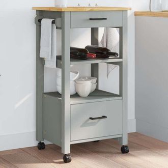 vidaXL Chariot de cuisine monza 48x40x90 cm bois massif de pin Vidaxl