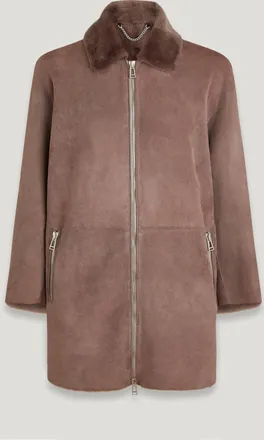 Belstaff Belstaff Spelter Mantel für Damen Merino Shearling Treibholzbraun XS