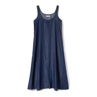 Motivi Tencel Langes Kleid - - Dresses - Damen - Blau - S