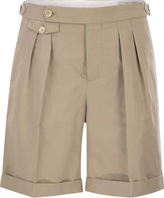 Brunello Cucinelli short &agrave; ourlet retrouss&eacute; - Tons neutres