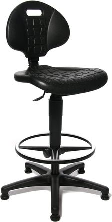 Topstar Topstar Arbeitsstuhl 72220PU0T, hohe Sitzhöhe, Gleitern, Fussring
