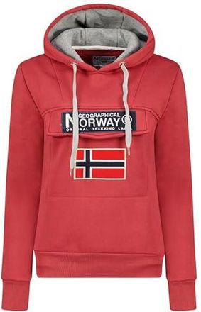 Geographical Norway Gadrien Lady - Sweat Femme Zip Capuche Poches - Sweatshirt Pull Manches Longues Chaud Hoodie Veste - Femmes Printemps Ete Automne Hiver (Grenat M)