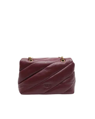Pinko Womens Shoulder Bag Love Puff Intense Currant-Antique Gold Currant/antique