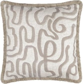 furn. Hoem Lina Abstrakt bedrucktes, mit Polyester gef&uuml;lltes Kissen - Natur - 45 x 45 cm