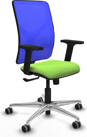 Piqueras y Crespo B&uuml;rostuhl mit 2D-Armlehnen, h&ouml;henverstellbare Lendenwirbelst&uuml;tze, ausgestattet mit 3 Positionen und Schneideschaum, Blau/Pistazie