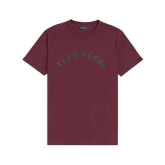 Fred Perry Arch T-Shirt in Burgunderrot - - Tops - Herren - Rot - L