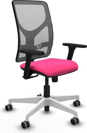 Piqueras y Crespo Computerstuhl, Rosa, mit 3D-Armlehnen, h&ouml;henverstellbare Lendenwirbelst&uuml;tze, ausgestattet mit 3 Positionen und Schneideschaum, Grau/Rosa