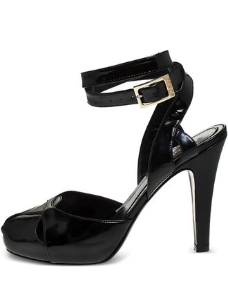 Fendi sandales en cuir à talon 115 mm - Noir