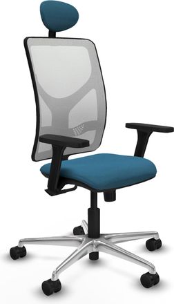 Piqueras y Crespo B&uuml;rostuhl mit 3D-Armlehnen, h&ouml;henverstellbarer Lendenwirbelst&uuml;tze und festem Kopfteil, ausgestattet mit Sincro 3 Positionen und Schneideschaum, Wei&szlig;/P