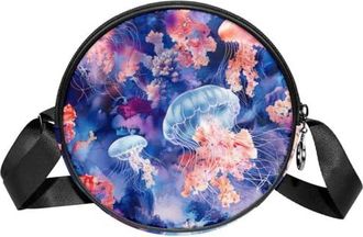 Generic Sac &agrave; bandouli&egrave;re rond pour femme, petit sac &agrave; bandouli&egrave;re avec fermeture &eacute;clair et bretelles r&eacute;glables, style d&eacute;contract&eacute;, pour femmes et filles