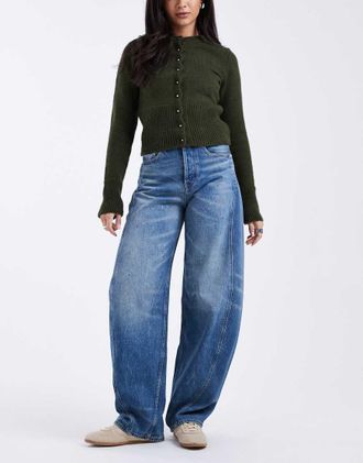 Tommy Jeans Ella - Jean bouffant &agrave; taille mi-haute - Bleu moyen d&eacute;lav&eacute;