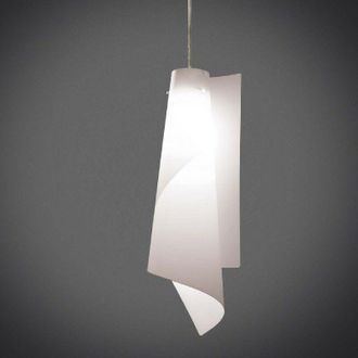 Linea Zero Pendelleuchte aus Polilux vela Wei&szlig; Durchmesser 19 x H49 cm