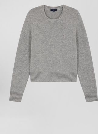 Eden Park Pull Col Rond En Laine Et Cachemire Gris Clair Coupe Regular