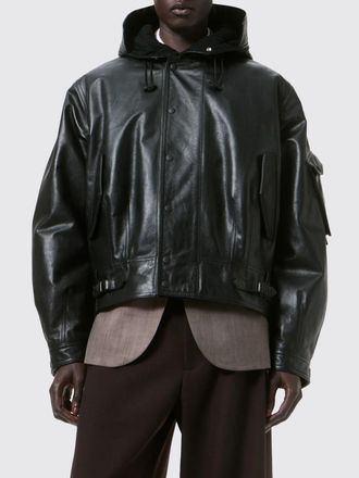 Our Legacy Veste &agrave; capuche en cuir avec &eacute;paules tombantes