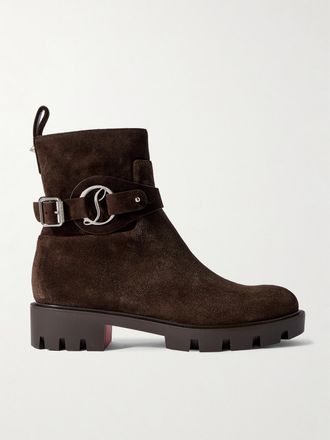 Christian Louboutin Bottines En Daim &Agrave; Boucles Dianouchette - Marron