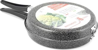 hOme Home Antihaft-Omlettenwender, Stein, Schwarz/Silber, 26 cm