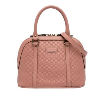 Gucci Pre-owned Embossed Leather Satchel - - Pre-owned - Damen - Rosa - ONE SIZE