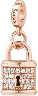 Rosato Bijoux Charm Femme en Argent PVD Rose avec Cadenas - Histoires - RZ005, Argent