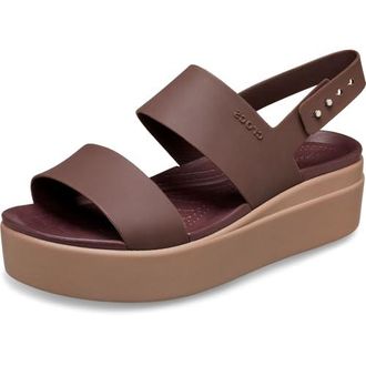 Crocs Femme Brooklyn Low Wedge Sabot, Mocha Mushroom, 33/34 EU