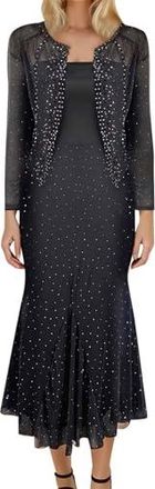 Generic Robe Femme Chic Et Elegant Robe de Soirée Robe de Soirée Sexy pour Femme Doublure en Résille Et Strass Style Bal Robe Cocktail Robe de Bal