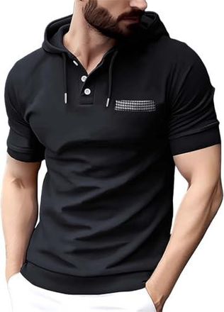 Generic Sweat &agrave; capuche athl&eacute;tique &agrave; manches courtes pour homme Bodybuilding Entra&icirc;nement Gym Pull &agrave; capuche l&eacute;ger Hip Hop Course &agrave; Pied Boxe Randonn&eacute;e Sport 