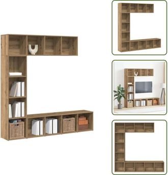 vidaXL Vidaxl - Buchschr&auml;nke 3 St&uuml;ck Artisan Eiche Holzwerkstoff - B&uuml;cherschrank - B&uuml;cherschr&auml;nke - B&uuml;cherregal - Lagerregal