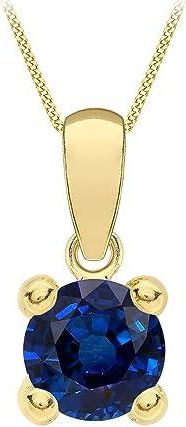 Amazon Essentials Collier avec Pendentif en or 9 Carats avec Pierre de Naissance de Septembre (précédemment Amazon Collection)