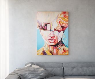 DELIFE Gemälde Expression Mehrfarbig 100x140 cm Acryl auf Leinwand, Dekoartikel