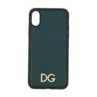Dolce & Gabbana &Eacute;tui de t&eacute;l&eacute;phone en cuir vert - Femme - Accessoires - Vert - Taille: ONE Size