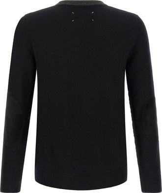 Maison Margiela Two-Tone Virgin Wool Sweater - Black
