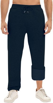 Heekpek Warme Jogginghose Herren Baumwolle Bequeme Freizeithose Herren Jogger Hose Dicke Herbst Winter L&auml;ssige Sporthose Herren mit Kordelzug, Navy blau, M