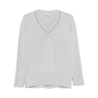 Le Tricot Perugia Femme, Pulls, Gris, Taille: 38 FR V-neck Sweater