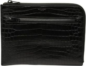 Saint Laurent Pre-owned Cuir pochettes-minaudieres - Femme - Pre-owned - Noir - Taille: ONE Size