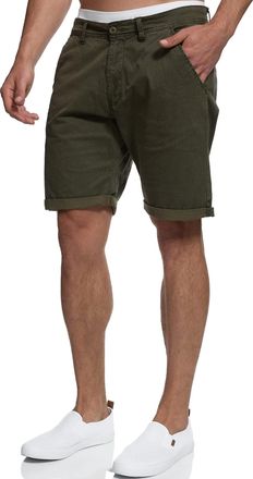 Indicode Herren Estrada Chino Shorts aus 98% Baumwolle | Bermuda Herrenshorts Chinoshorts Freizeitshorts Männer Army, XL