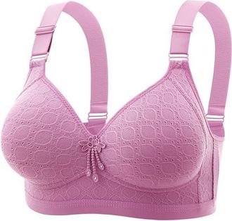 Generic Soutien-gorge 2026 pour femme - Grande poitrine - Bonnet fin sans anneau en acier - Confortable - Rassemblement - Pliage lat&eacute;ral - Ajustement de la po