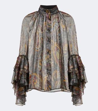 Etro Blouse en soie m&eacute;lang&eacute;e &agrave; imprim&eacute;