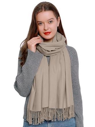 DonDon &Eacute;charpe femme hiver chaud et douce Ch&acirc;le Etole Foulard 185 x 65 cm - beige