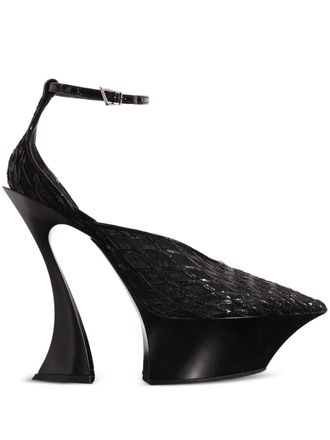 MUGLER Verzierte Mules - Schwarz