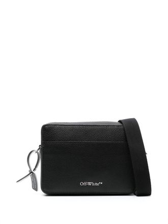 Off-white sac port&eacute; &eacute;paule &agrave; plaque logo - Noir