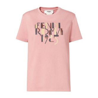 Fendi Roma 1925 T-Shirt - - Tops - Damen - Rosa - XS