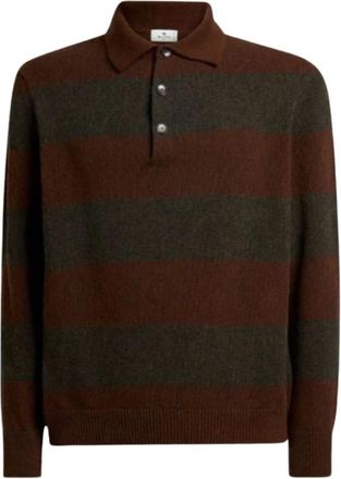 Etro Gestricktes Woll-Polohemd - - Tops - Herren - Braun - M