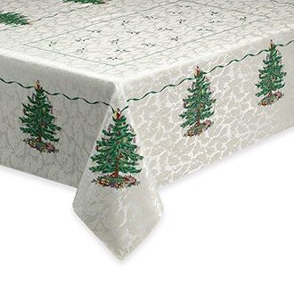 Spode Weihnachtsbaum-Küche Christmas Tree Collection Elfenbeinfarbene Tischwäsche, Baumwolle, 70 x 52 inch (Rectangular)