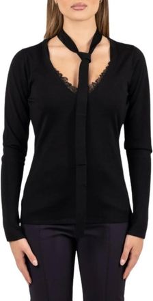 Pinko Pinko, Femme, Pulls, Noir, Taille: 42 FR Pull col V Soffio