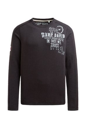 Camp David Feinstrickpullover mit Label Prints