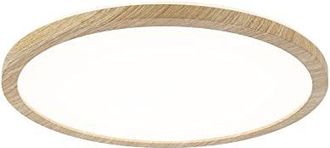 Paulmann 71028 LED Panel Atria Shine Deckenleuchte mit Backlight rund IP44 16W 1600lm 293mm Holzoptik Kunststoff 3000K - Warmweiß Badleuchte