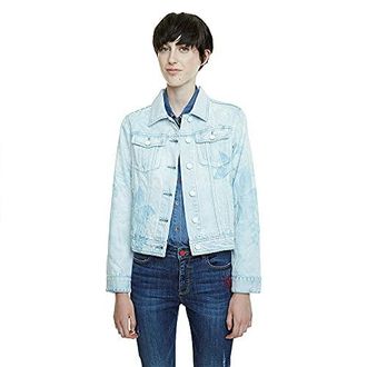 Desigual Chaq_whaii Manteau, Bleu (Jeans Bleach 5058), 42 (Taille Fabricant: 40) Femme