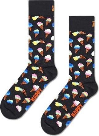 Happy Socks Ice Cream Sock Chaussettes, Black, 4-11 (Size:41-46) Homme