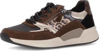 Gabor Damen Low-Top Sneaker, Frauen Sneaker,Basic,Derby,Silber,grau,beige,Lack,braun,klassisch,modisch,gesund,schw/Cacao/Anth k.,38.5 EU / 5.5 UK