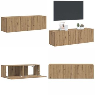 vidaXL Meuble tv mural ch&ecirc;ne artisanal 100x30x30 cm bois ding&eacute;nierie - Vidaxl