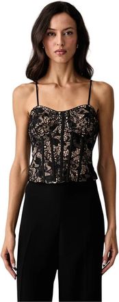 Guess Monica Spitzenoberteil - - Tops - Damen - Schwarzk - XL